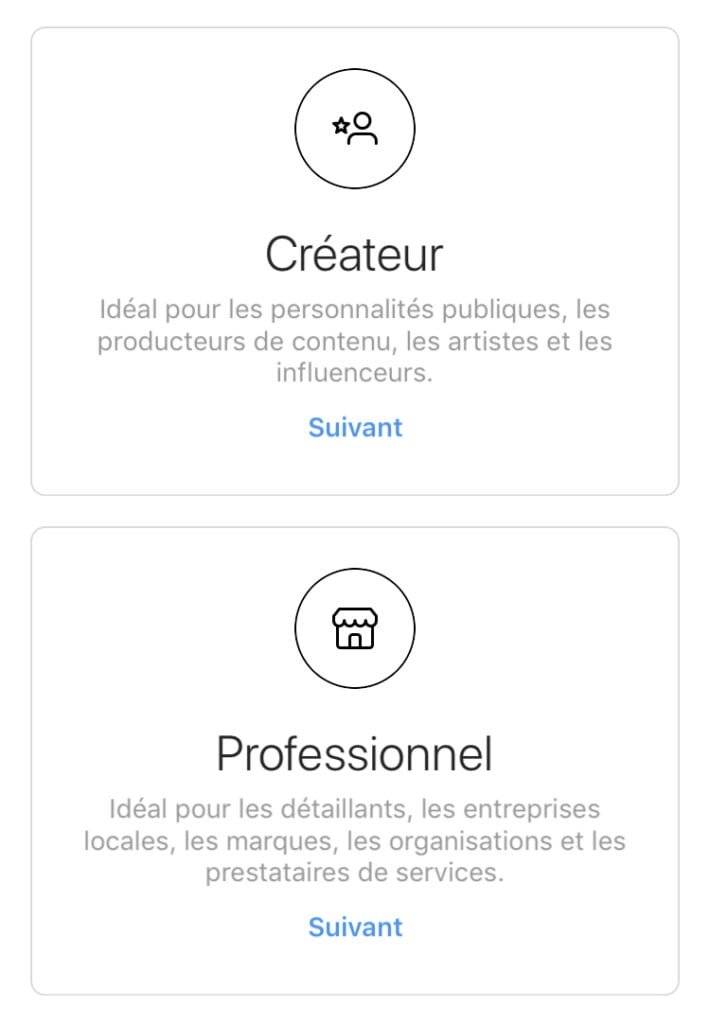 Instagram : compte professionnel ou compte créateur